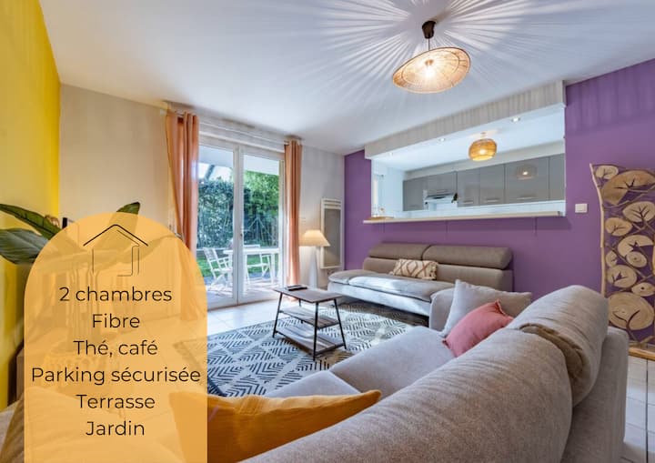 "Le Coloré" -Parking-terrasse-jardin- 2 Chambres - Montauban