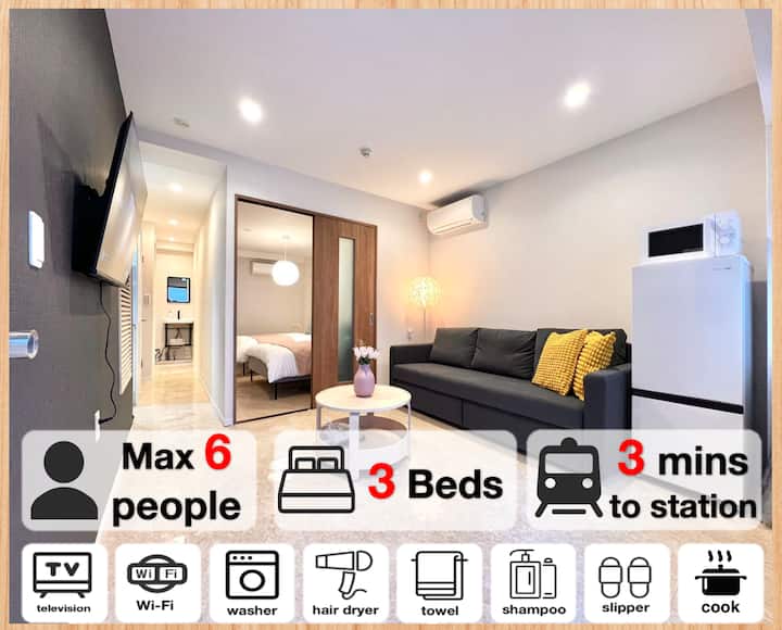 【全新高品质房源】上野极核心区域/近车站3分钟/一层/6人/免费wifi - Ueno