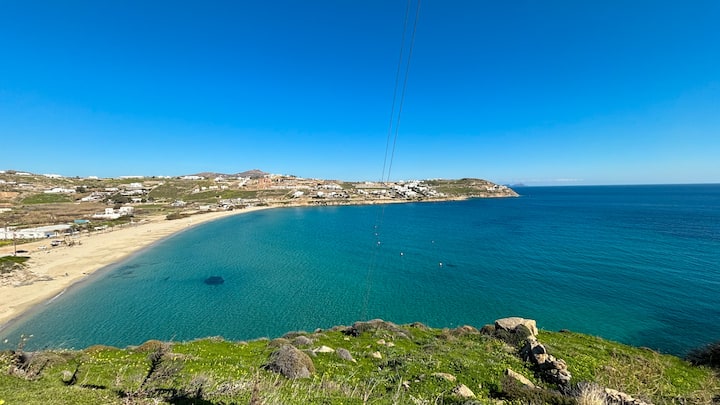 New Villa Near Kalo Livadi Beach & Town W Sea View - Mikonos