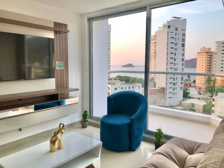 Nuevo En Rodadero, Vista Al Mar - コロンビー サンタ・マルタ