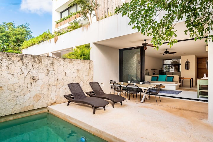 Sunny Villa W/private Pool-2br-100mbpswifi-veleta - Tulum