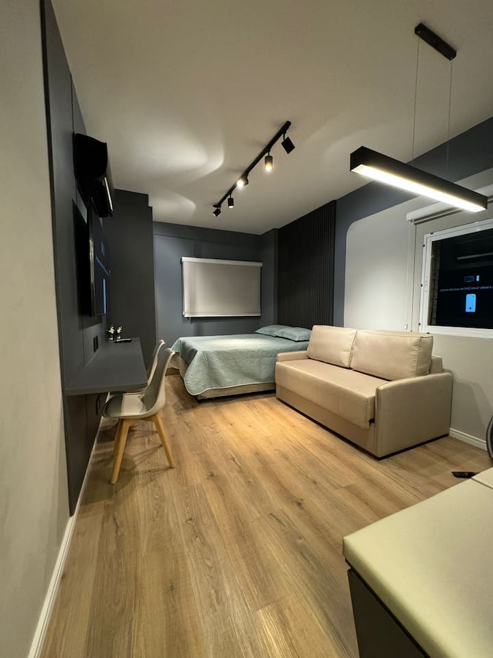 Studio Santos | Praia, Wifi, Vaga, Completo - Santos State