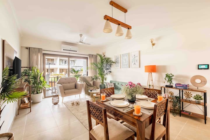 Tropical 1bhk Seaside Apt 605: 1km To Beach - Goa