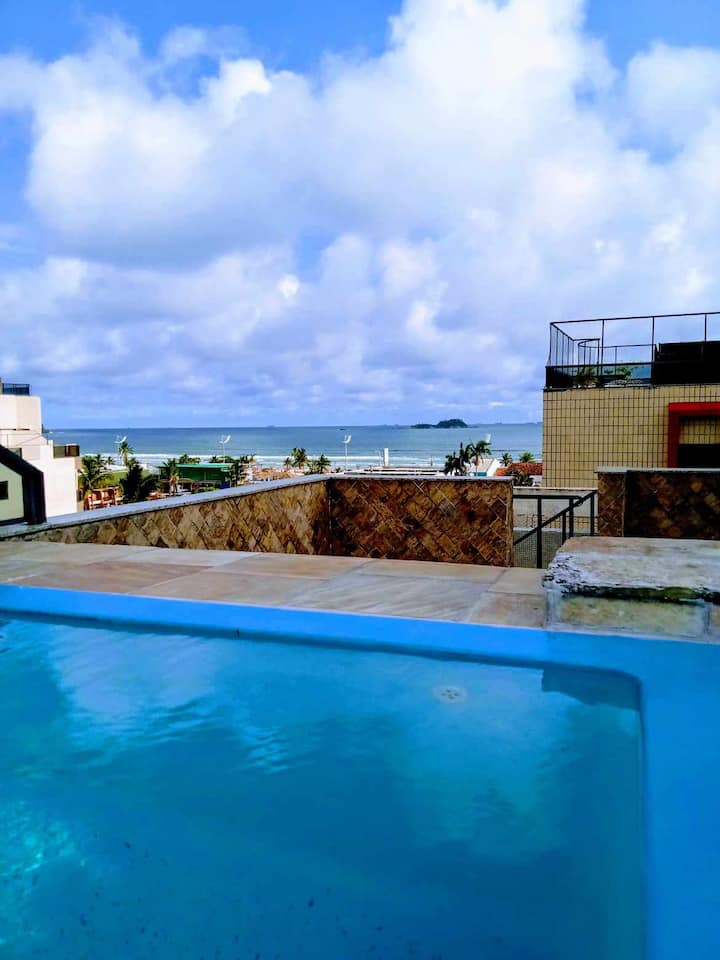 Cobertura Vista Para O Mar - Uma Quadra Da Praia - Guarujá