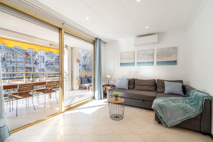 50mbeach|2room|pool|wifi|bigterrace|portavntura|aa - Salou