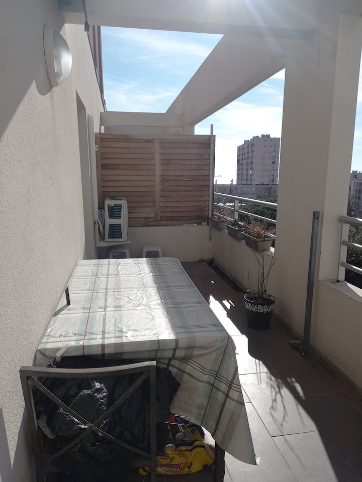 Paisible 2 Pieces Vue Mer,calme(climatisé)parking - Marseille