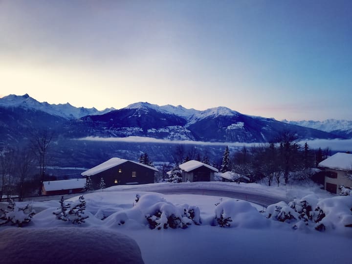 Cosy Avec Cheminée & Vue Des Alpes - Crans-montana - Sierre