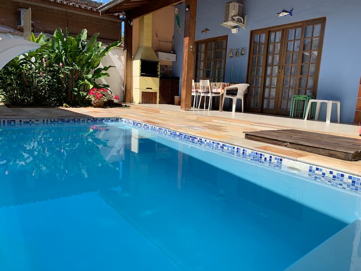 Casa Piscina, 3dorm, 1suíte, Wifi, Ac, 350m Mar - Ubatuba