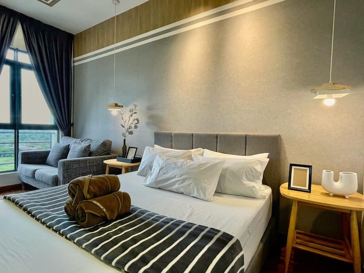 K Avenue Comfort Studio 3 Pax (5 Mins To Airport) - Kinarut