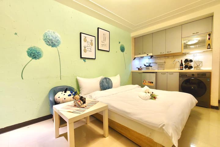 台北101discountxn930蒲公英/洗脫烘衣機/兩房夜市/捷運西門町站走路6分鐘電梯1-6人 - Taipei Railway Station
