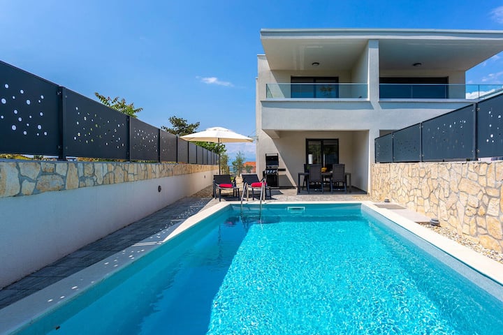 Villa W/pool And Seaview On Krk - Krk