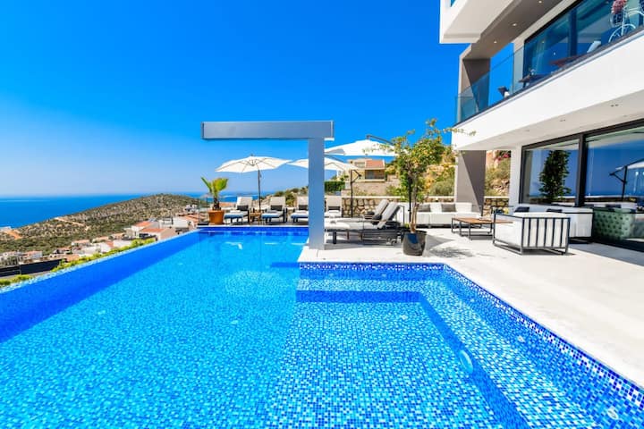 Villa Victoria, Heated Pool, Sea View, Sauna - トルコ カルカン