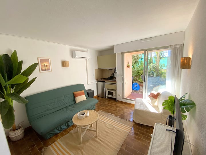 Studio Centre Port : Jardin, Piscine, Clim, Plage - Agde