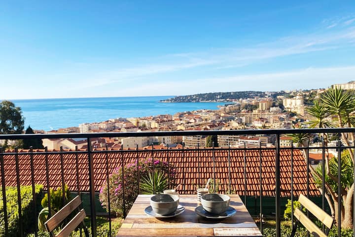Vue Mer, Calme, Clim Et Parking - Menton