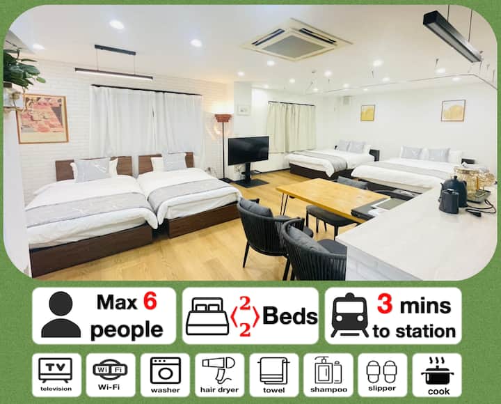 【新上房源】高品质6人/近车站/400米/山手线田端站/免费wifi-ki0064 - Ueno