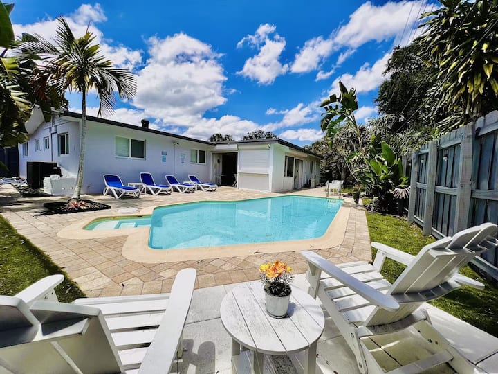 Outdoor Paradise Heated Pool Near Beach 4/3 - Fort Lauderdale