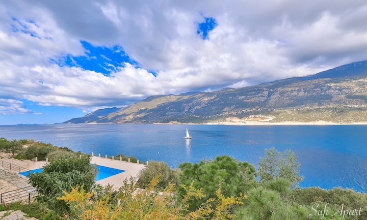 Sufi Apart 3bdr 2bth Large Pool And Sea Access - Kaş