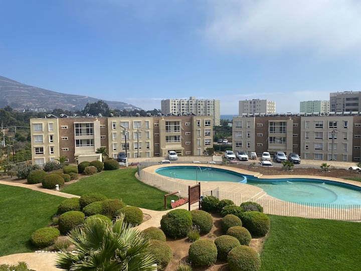 Acogedor Depto Playa+piscina - Papudo