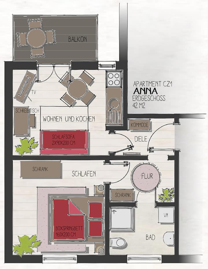 Apartment "Anna" Nähe Schweriner Schloss - Schwerin