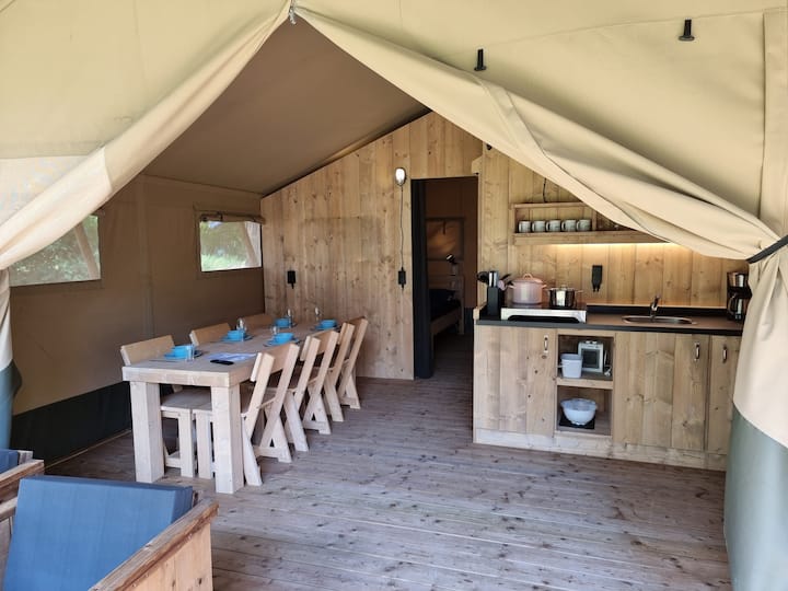 Camping Le Roc - Tente Safari 8p Sanitaires - Rocamadour