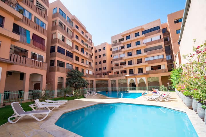 2 Bed Apartment In Gueliz Self Checkin W/ Pool - Marrakesh