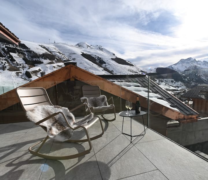 Chalet Mitoyen  Sauna Extérieur 12/14p Vue Muzelle - Le Bourg-d'Oisans