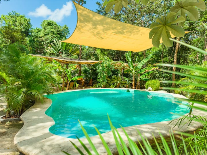 Double Jungle Casita · A/c + Pool + Gym + Laundry - Akumal