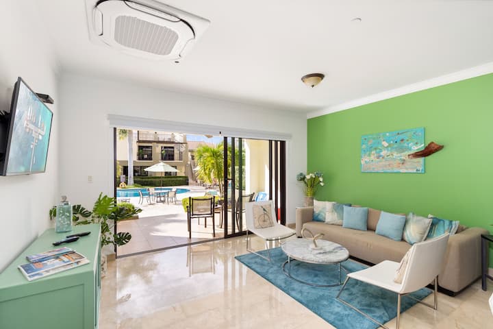 Calm 1br Palm Beach Area W/balcony, Gym + Pool - Aruba