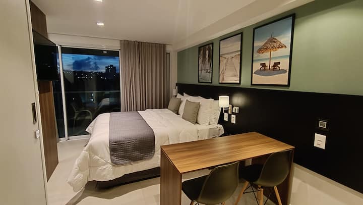 Studio No Rn Studio Premium Com Varanda Gourmet - マセイオ