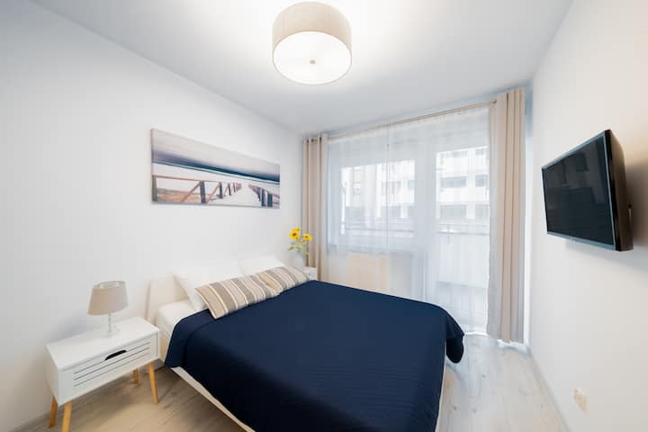 2-room Apt Netflix & Fitness – Parking, Pets - Kołobrzeg