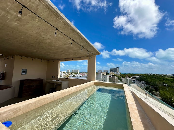 Apartment + Rooftop Pool | Ideal For 4 Guests - Cancún