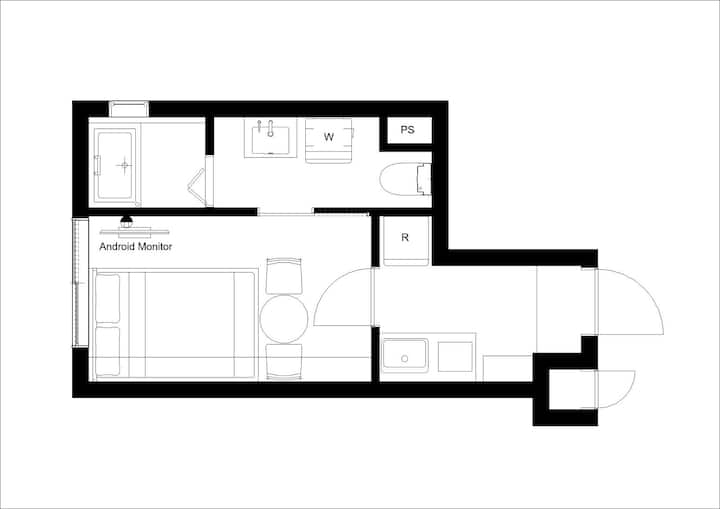 京急蒲田駅から徒歩4分/お洒落なデザイナーズ/家具家電完備/fe蒲田ⅲ B01 - Yokohama