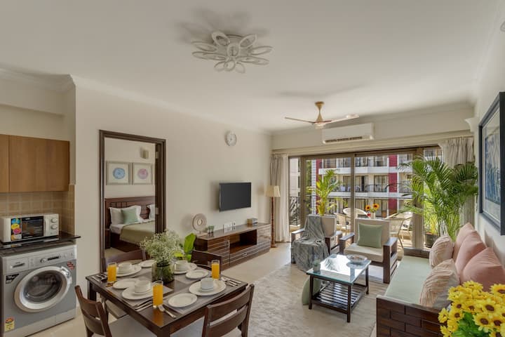 Elegance 1bhk Seaside Apt 215 : 1km To Beach - Goa