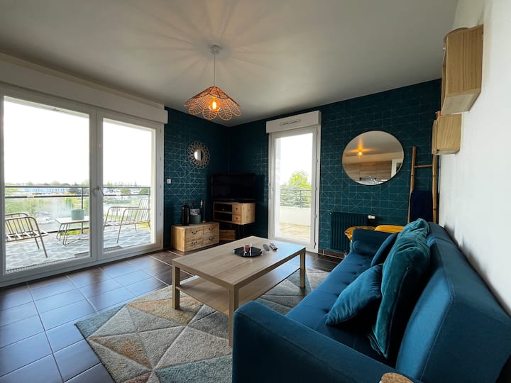 "L'adélie" Bel Appartement Avec Terrasse - ibis budget Caen Hérouville