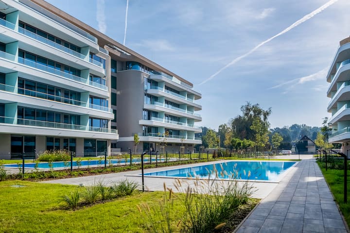 Myflat Wave Olive - Lake-view | Calm Area | Pool - Siófok