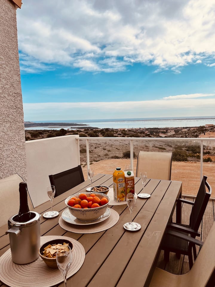 Villa "Karma", 110m2, Vue Mer, Piscines Partagées - Leucate