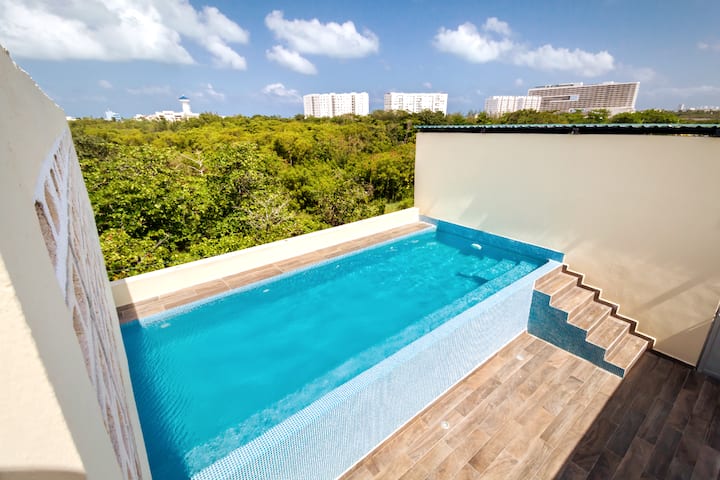 Bahari 1 Studio Economico Cerca Al Ferry- Alberca - Cancún