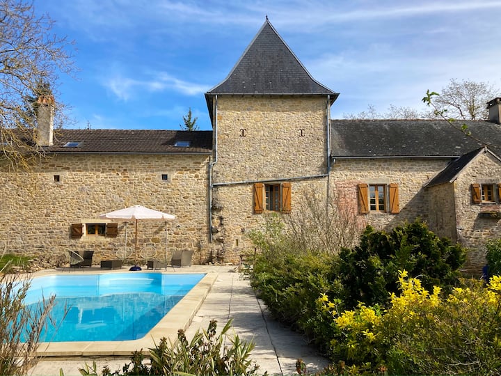 Grande Maison Avec Piscine Au Sel - Villefranche-de-Rouergue