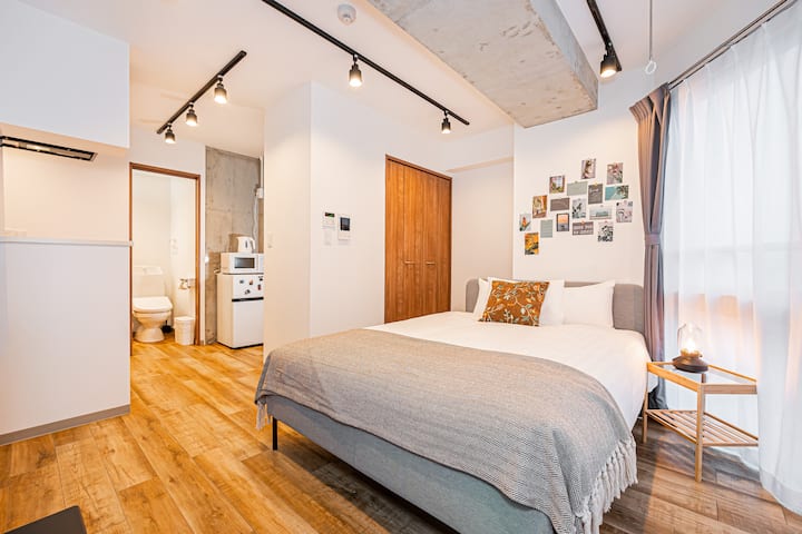 新房限时促销！全新1k公寓-203：电梯/双人床/洗衣机/电视/浴室烘干/wifi/东武晴空塔线 - Tokyo