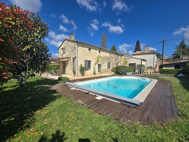 Jolie Maison En Pierre  Piscine Chauffée - Sauternes