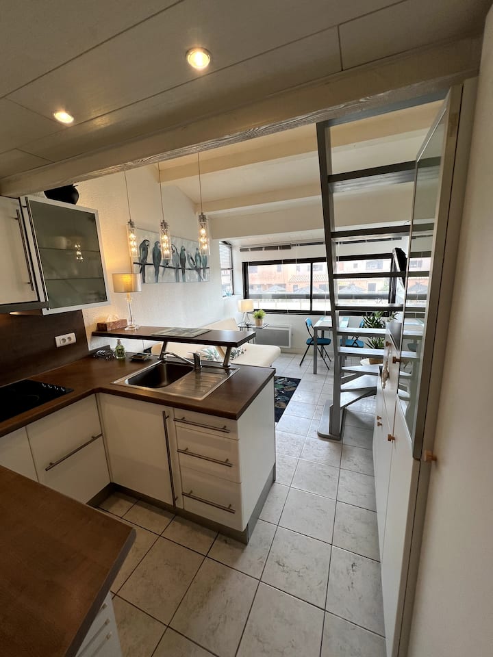 Studio Agrandi Mezzanine 824 Naturiste - Leucate