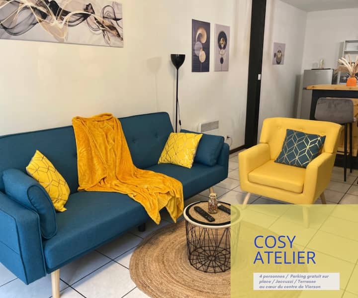 Cosy Atelier – Parking & 3 Personnes-centre Ville - Vierzon