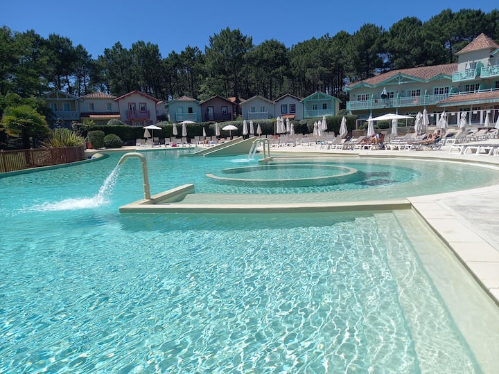 T2 En Location 5 Pers Vue Picsine - Lacanau