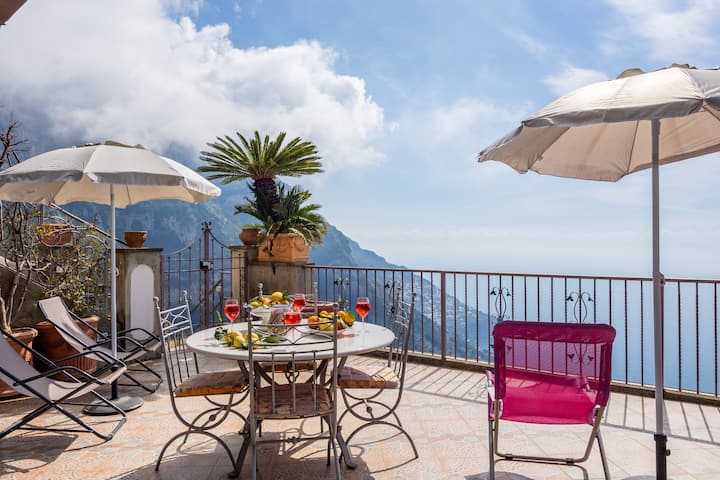 Villa Lavinia Nocelle - Balcon Avec Vue Sur La Mer - 포시타노