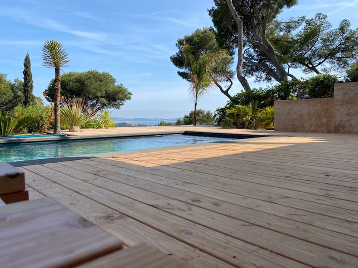Belle Villa Luxe Vue Mer Panoramique 5 Ch - Hyères