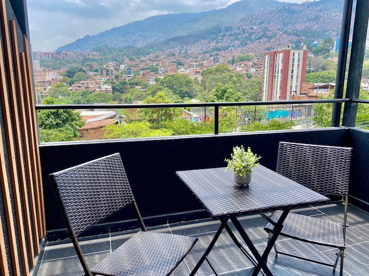 Loft Moderno Con Vista A La Ciudad Y Central - Medellín