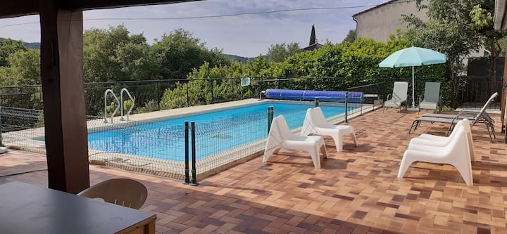 Tranquila Casa De Campo Independiente Con Piscina Climatizada En El Sur De Ardèche 6/7 Personas - Ruoms