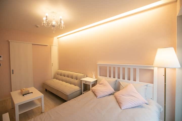 旭101|花园町站2分钟|临近难波.双线地铁直达大阪站.梅田|交通便利|带阳台|北欧风精美公寓 - Osaka