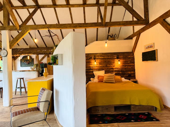 Inside, The Village- The Hut Studio - Fieni