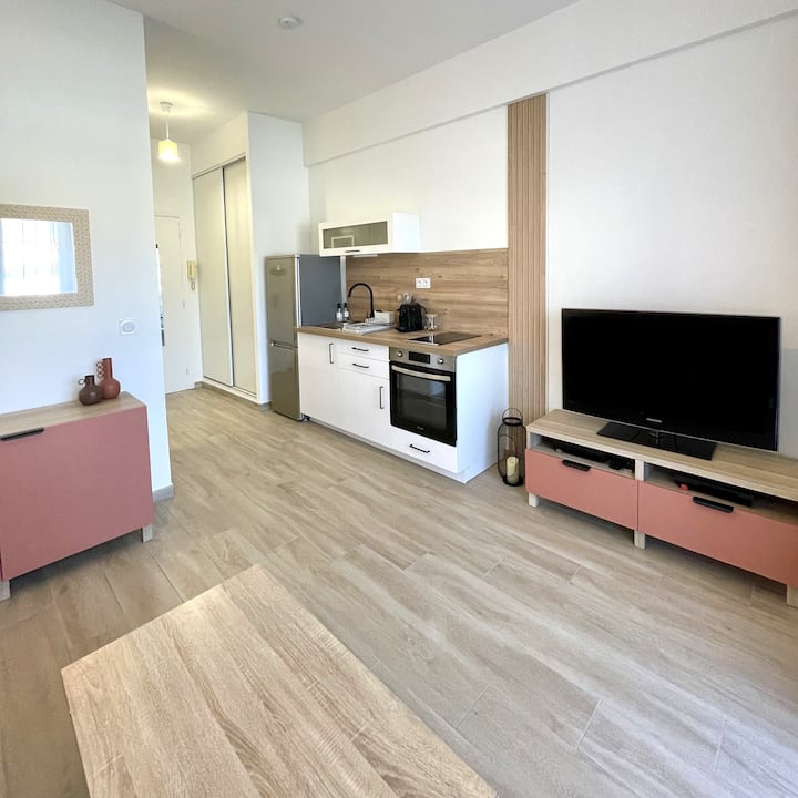Studio Climatisé - Parking Privé - Piscine - Villeneuve-Loubet